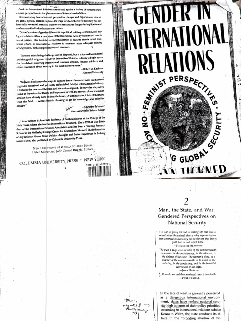 Gender and IR by Ann Tickner | PDF | Deterrence Theory | Crime & Violence