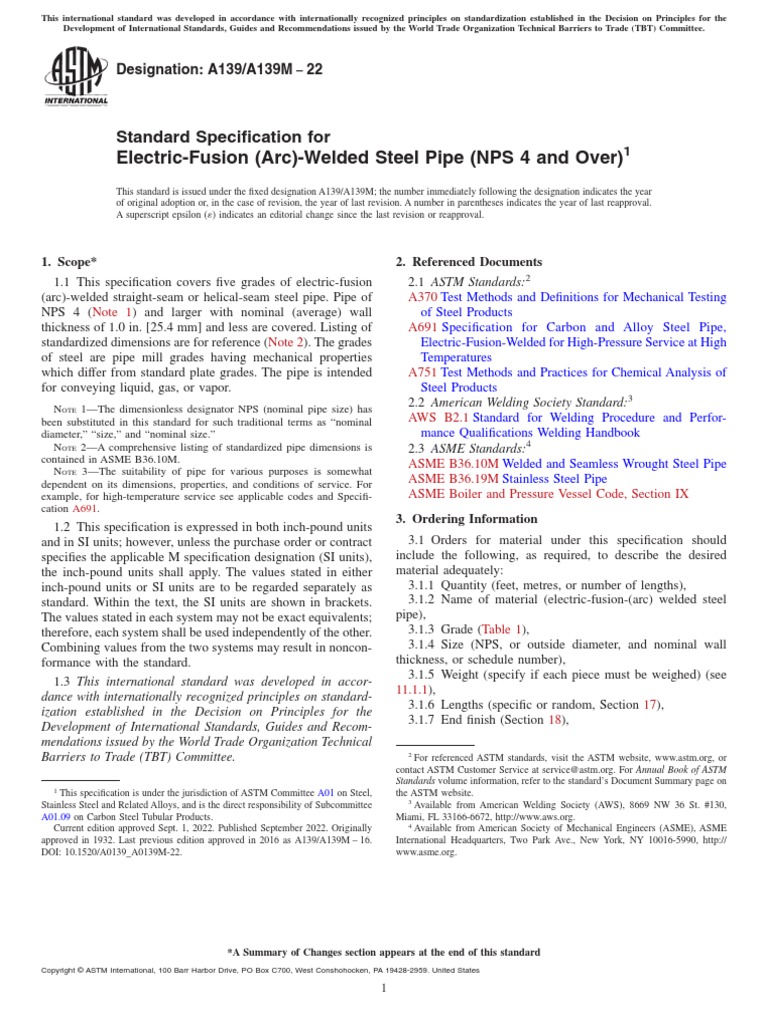 Astm A139-A139m-2022 | PDF