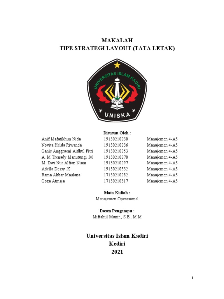 Tipe Strategi Layout dalam Manajemen Operasional | PDF