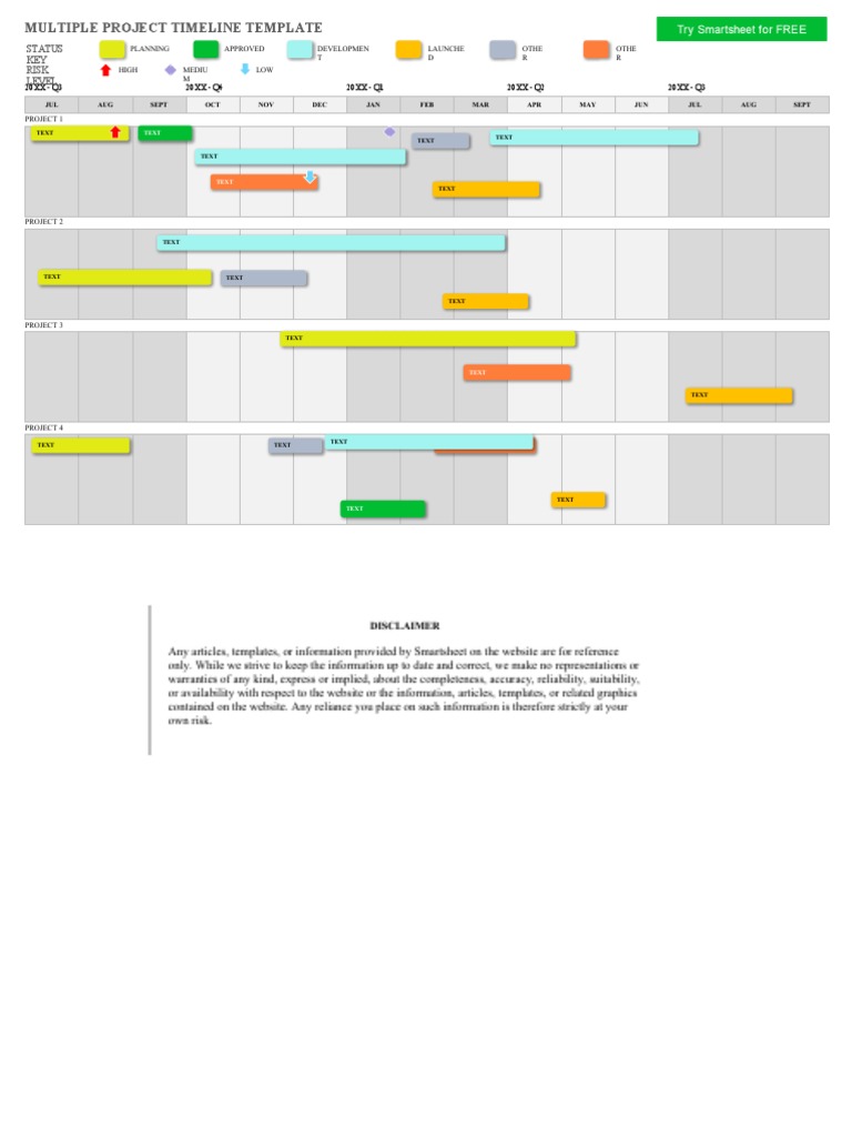 IC Multiple Project Timeline 11344 - WORD | PDF