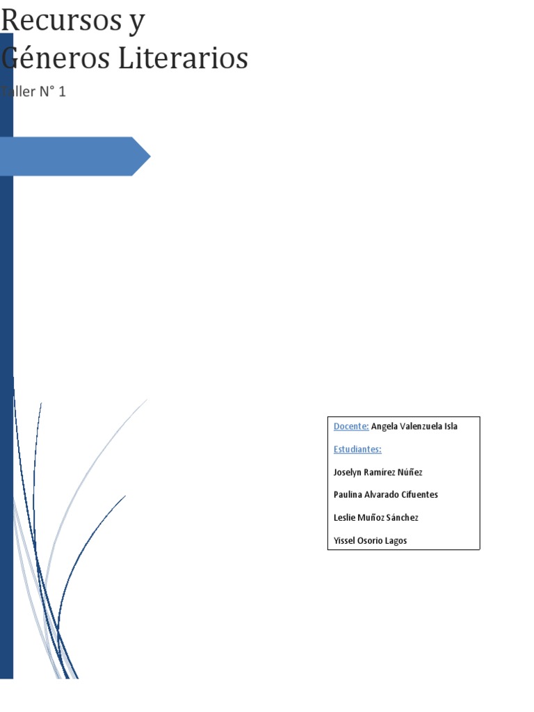 Taller N°1 Recursos y Generos Literarios | PDF | Lingüística