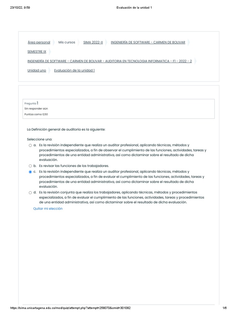 Evaluación de La Unidad 1 | PDF | Auditoría | Contralor