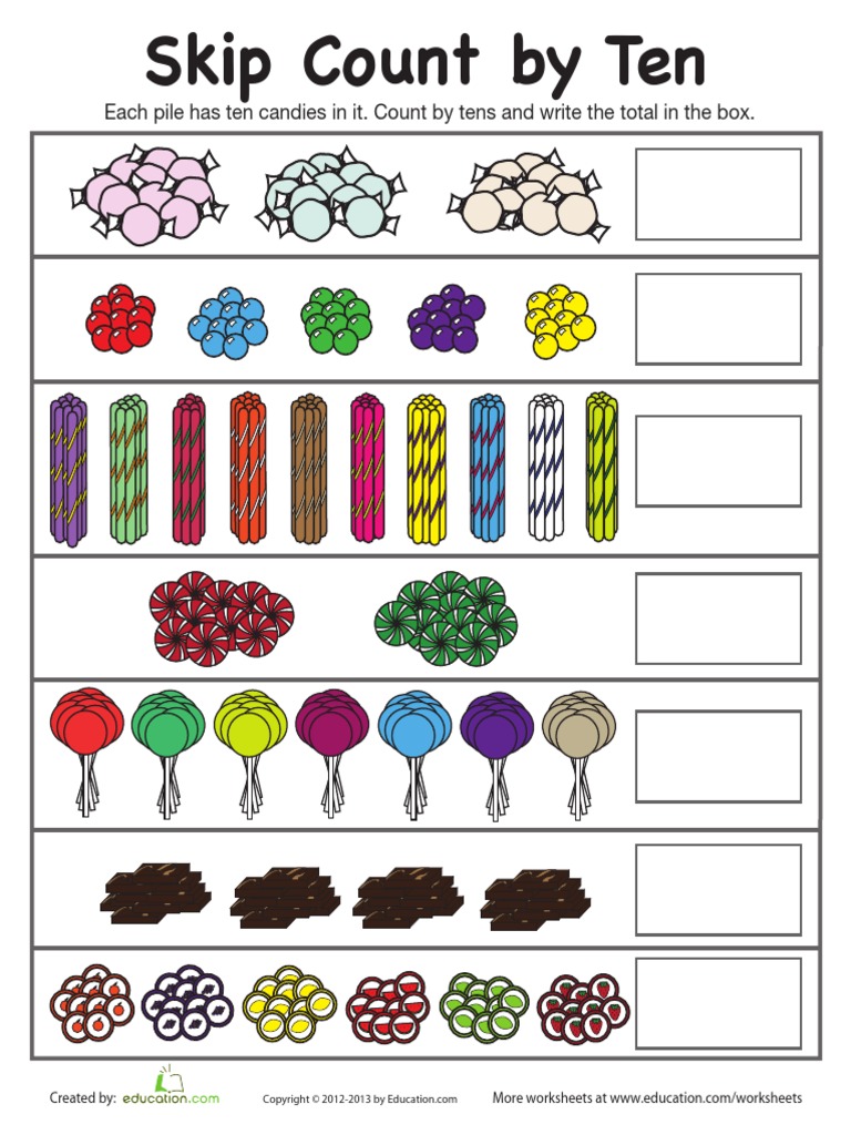 Skip Counting by Tens Worksheet | PDF | Career & Growth | Wellness