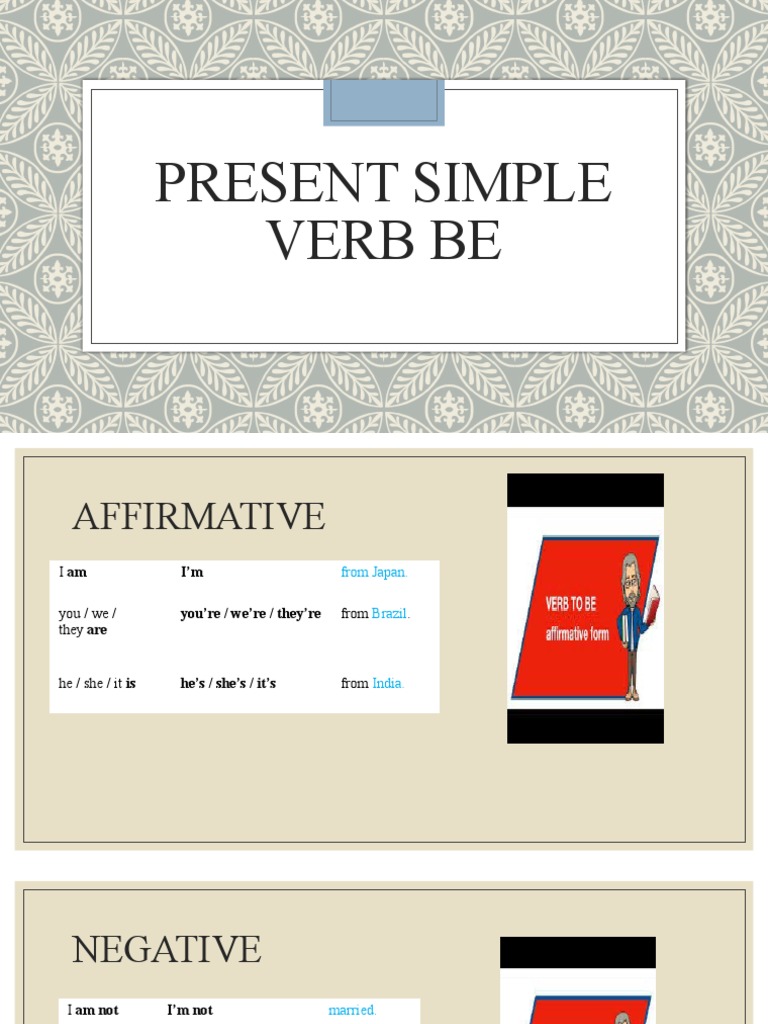 Present Simple Verb Be | PDF