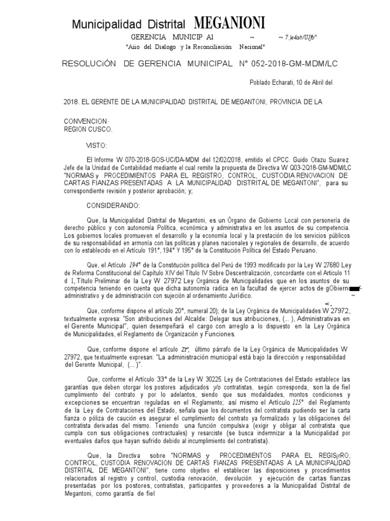 06 Directiva de Control y Custodia de Cartas Fianzas | PDF | Seguro | Reaseguro
