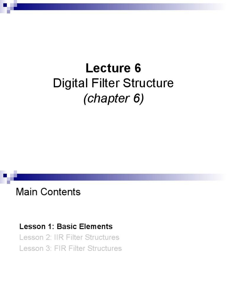 Lec6 FilterStructure 02 | PDF | Applied Mathematics | Signal Processing