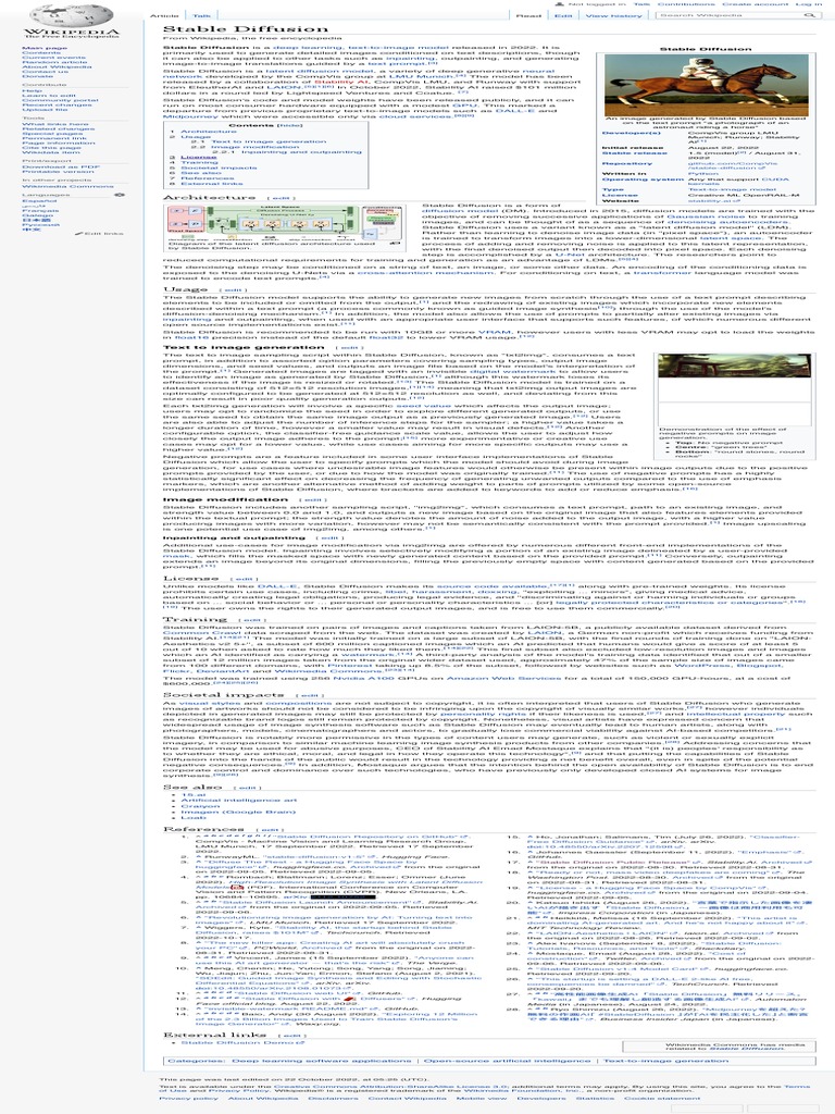 Stable Diffusion - Wikipedia | PDF | Command Line Interface | Wikipedia
