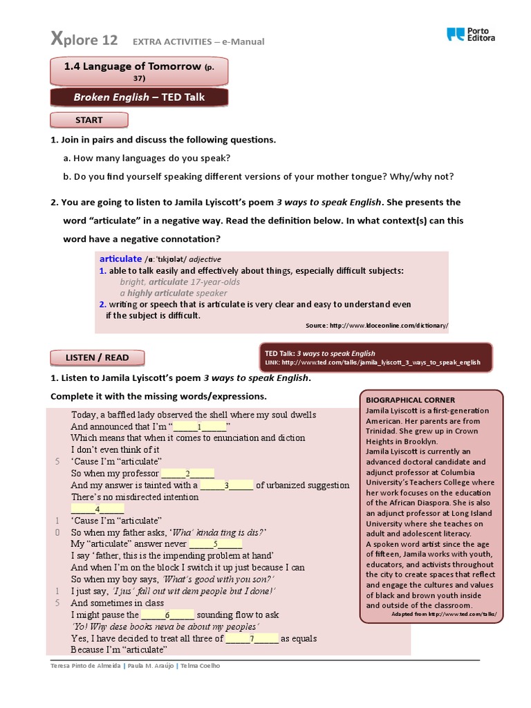 xpl12 Broken English | PDF | English Language | Linguistics