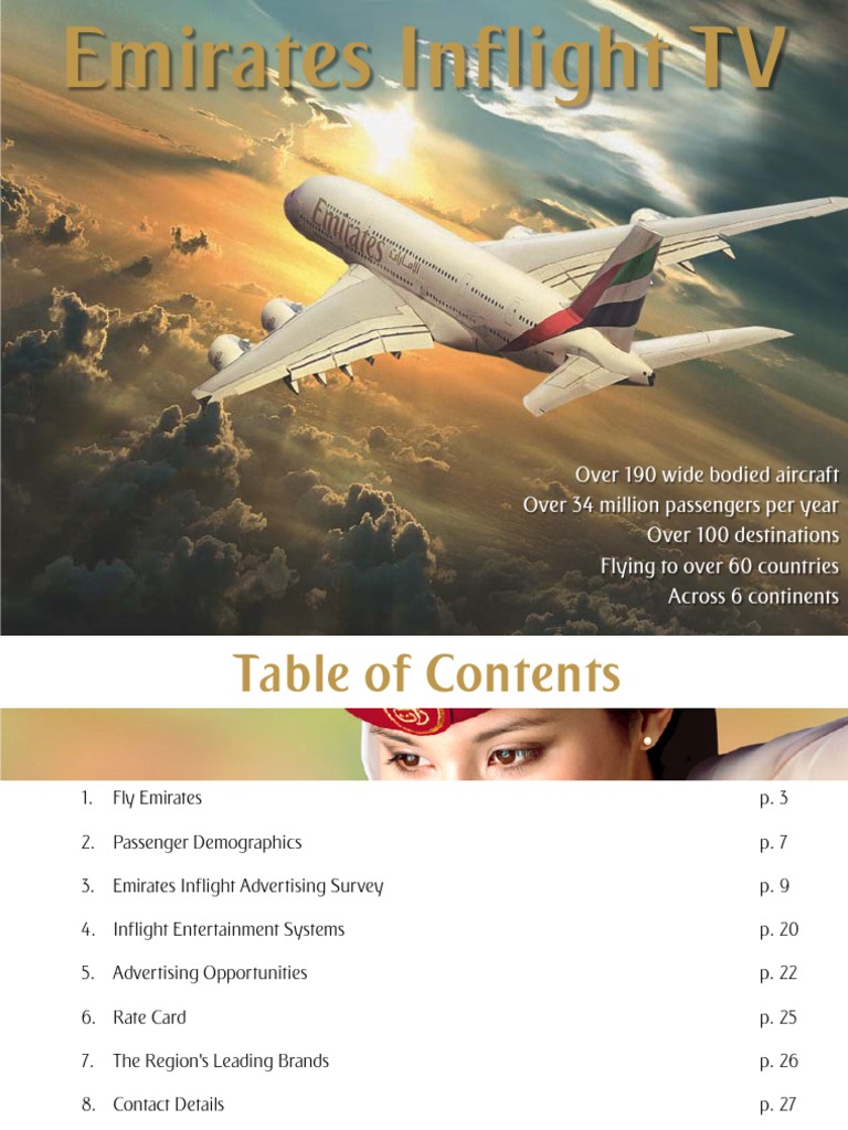 Emirates Inflight TV Advertising Guide | PDF | Emirates (Airline ...