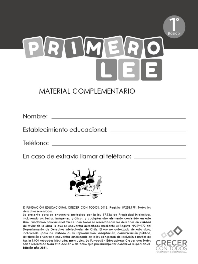 Libro Material Complementario 1B 2021 1s | PDF | Fonema | Roedor