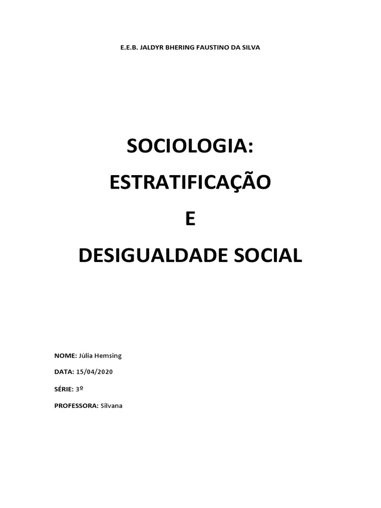 Estratificação social e desigualdade no Brasil | PDF | Estratificação ... Estratificação social e desigualdade no Brasil | PDF | Estratificação ...