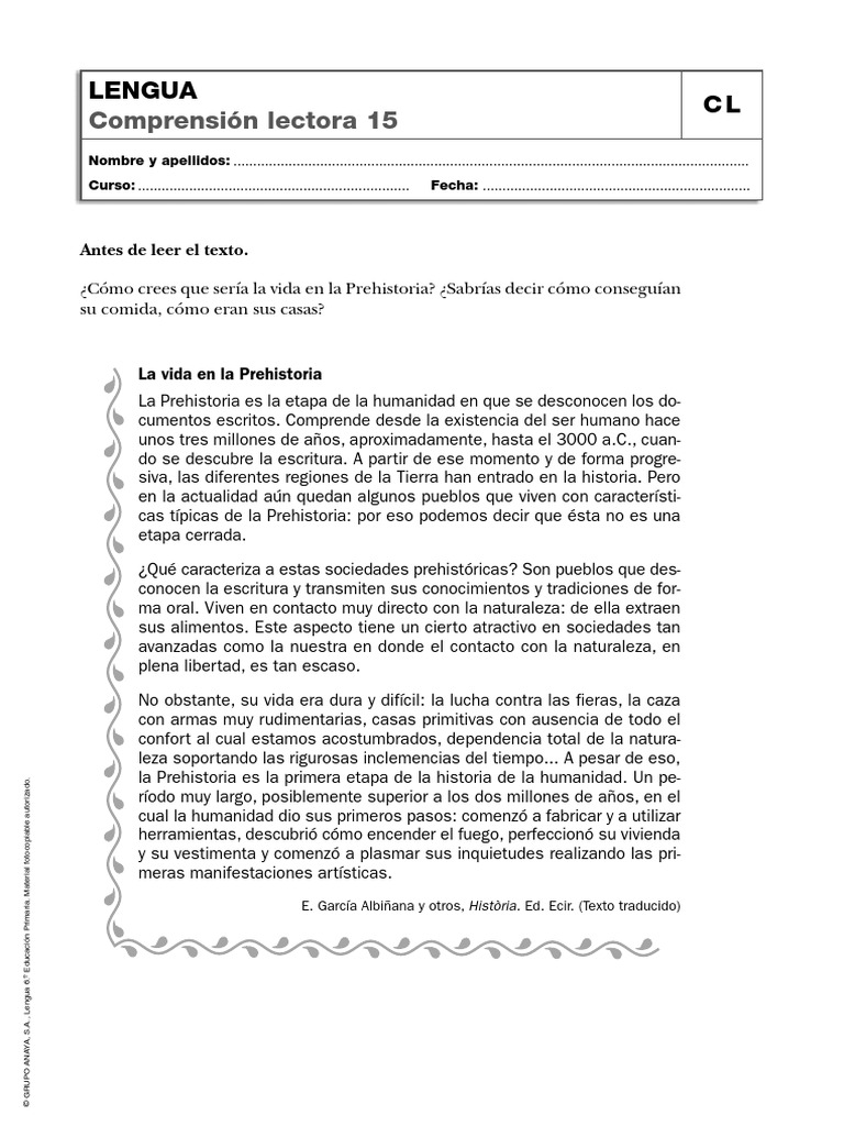 Comprensión Lectora | PDF