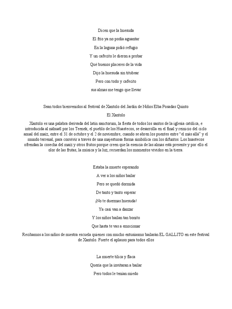 Programa de XANTOLO | PDF