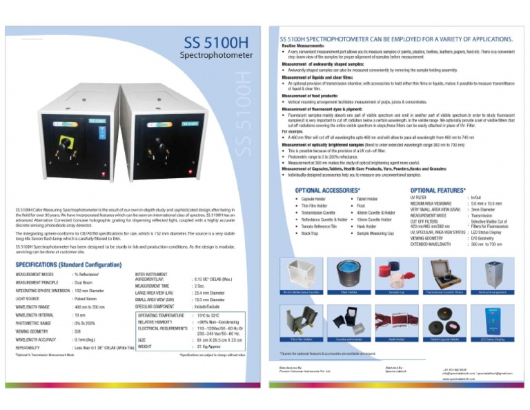 Ss 5100 Spectrophotometer | PDF | Computers