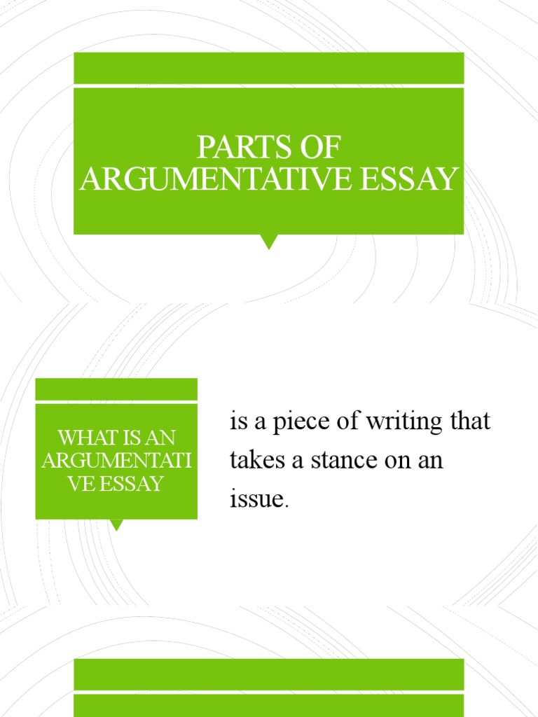 Parts of an Argumentative Essay | PDF