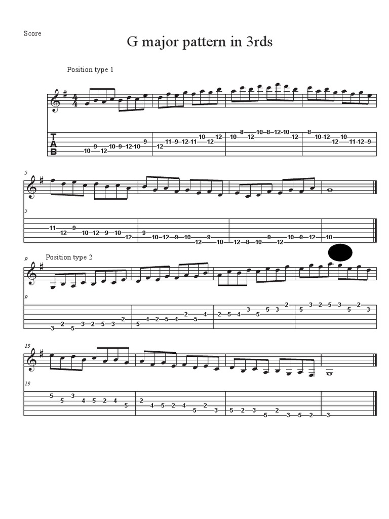 G Major 3rds - Score | PDF
