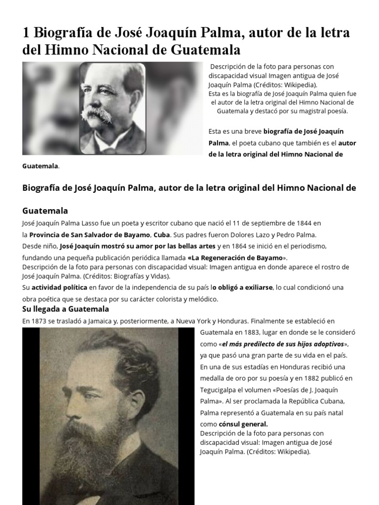 1 Biografía de José Joaquín Palm1 Etc | PDF
