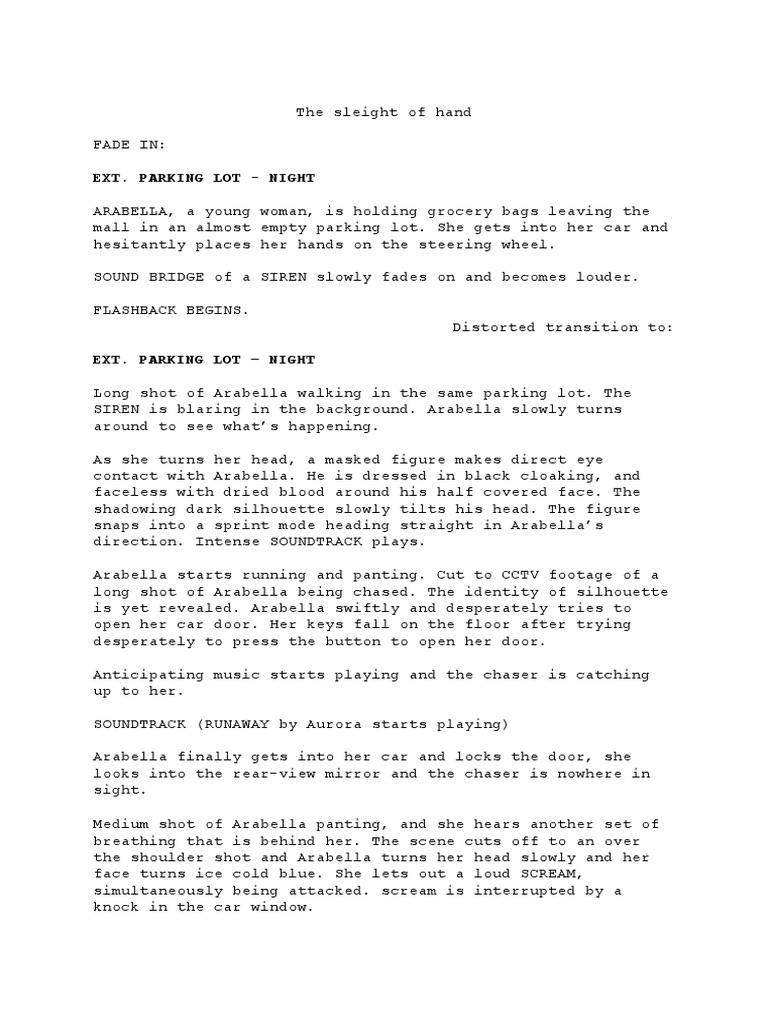 The Sleight of Hand Script Final Draft | PDF