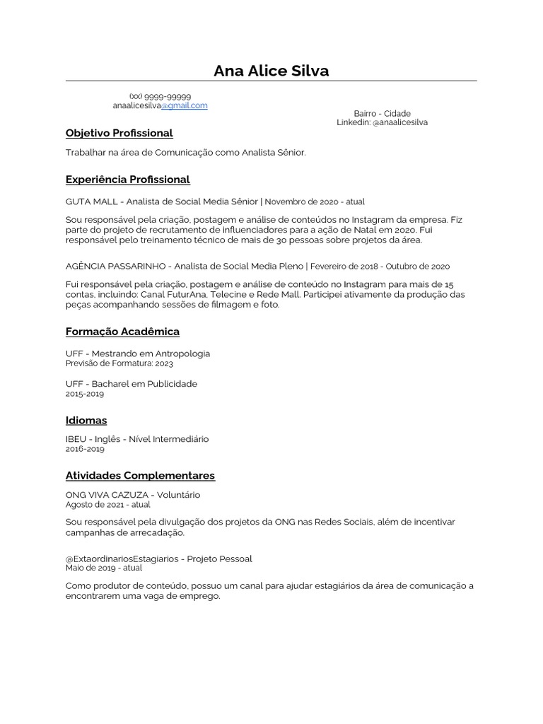 Como Fazer Uma Carta De Apresentacao Incrivel Futurana Curriculo/carta De Apresentacao Curriculo