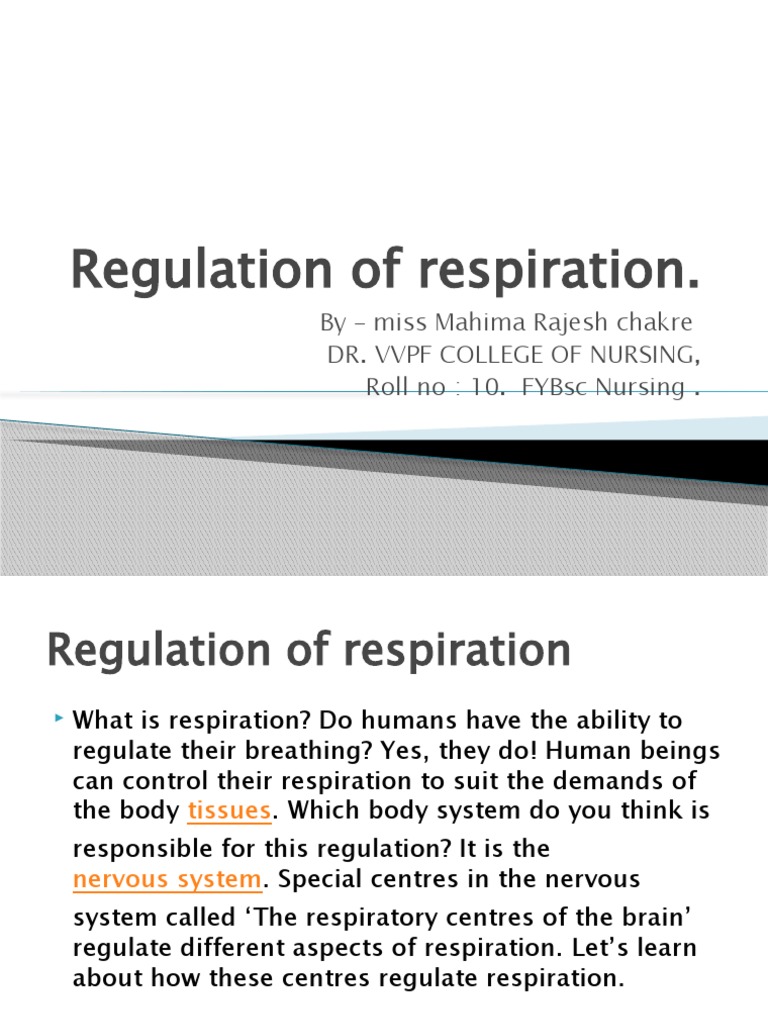 Regulation of Respiration | PDF