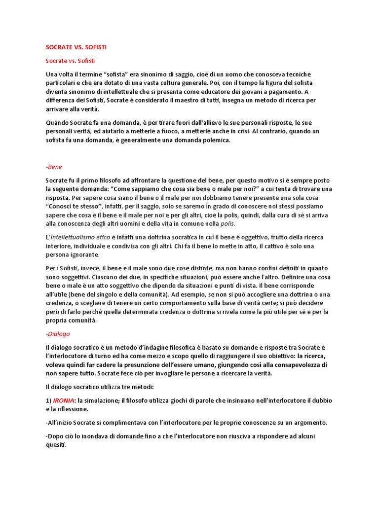 Socrate e Sofisti | PDF