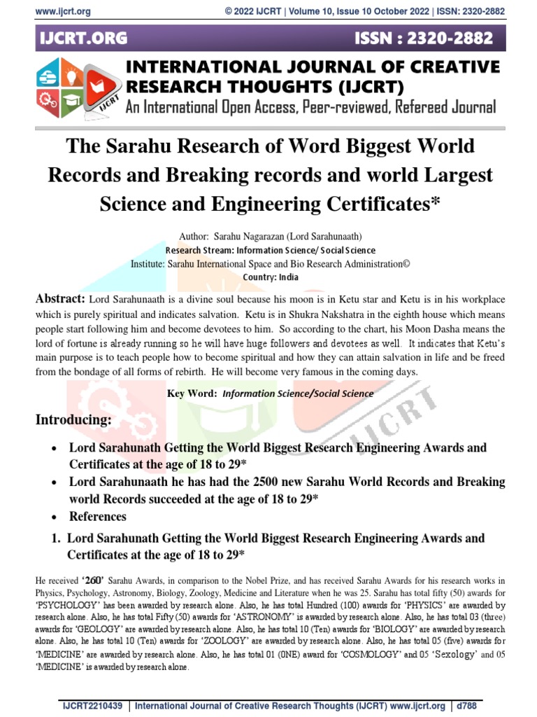 The Sarahu Research of Word Biggest World Records and Breaking Records ...