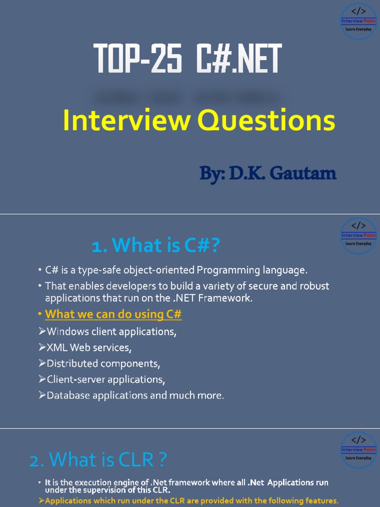 TOP-25 C-Sharp PDF | PDF | Class (Computer Programming) | Method (Computer Programming)