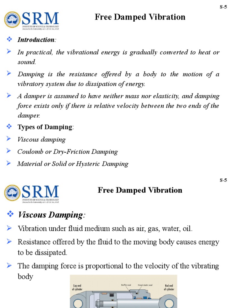 U-4_L-5 to 8_Free Damped Vibration | PDF | Friction | Oscillation