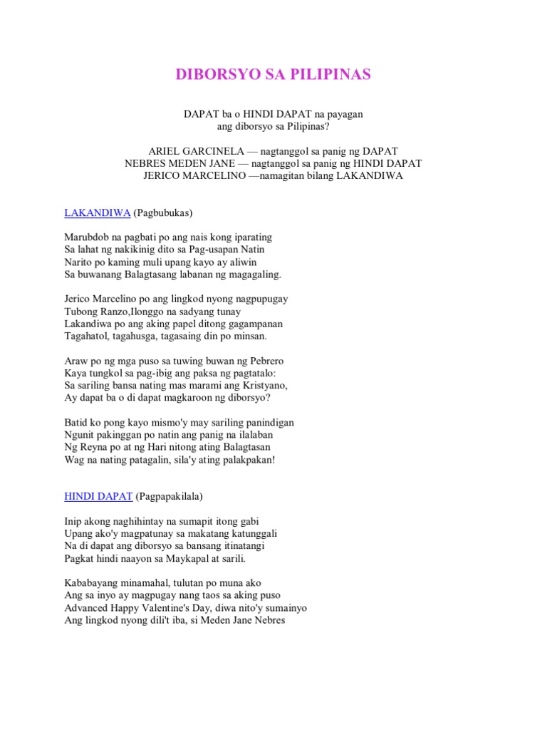 Diborsyo Sa Pilipinas | PDF