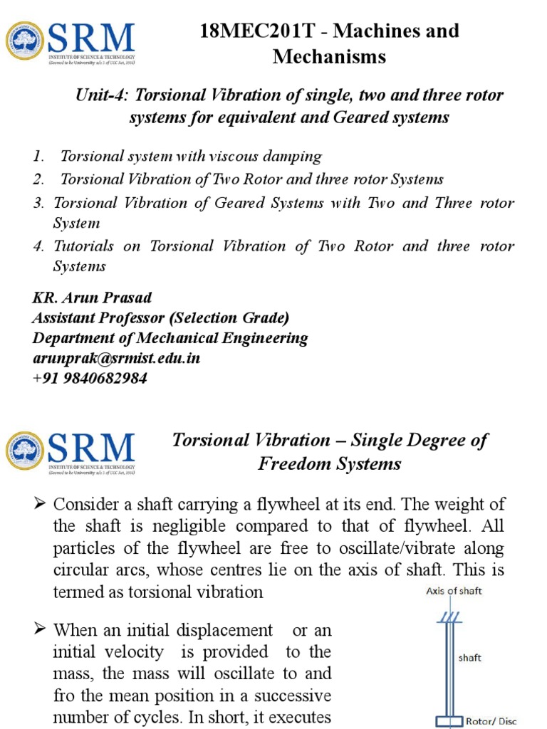 U-4 L-9 To 12 Torsional Vibration Systems | PDF | Oscillation | Normal Mode
