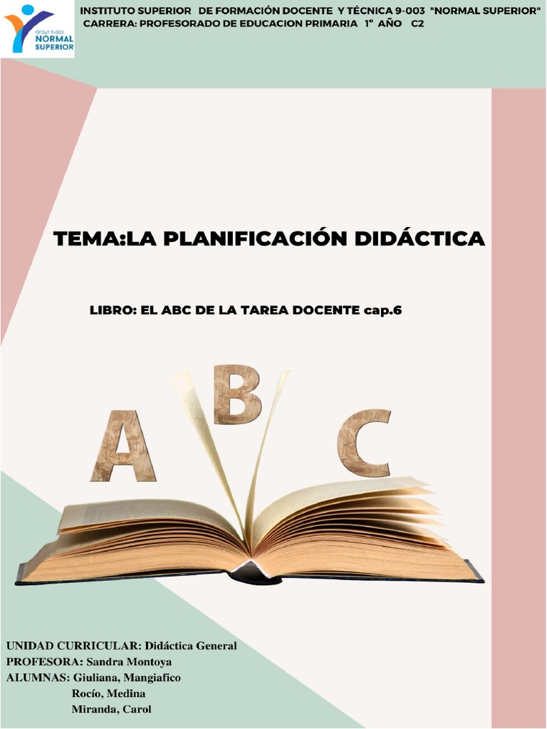 El Abc de La Tarea Docente La Planificación Cap 6 | PDF | Método de ...