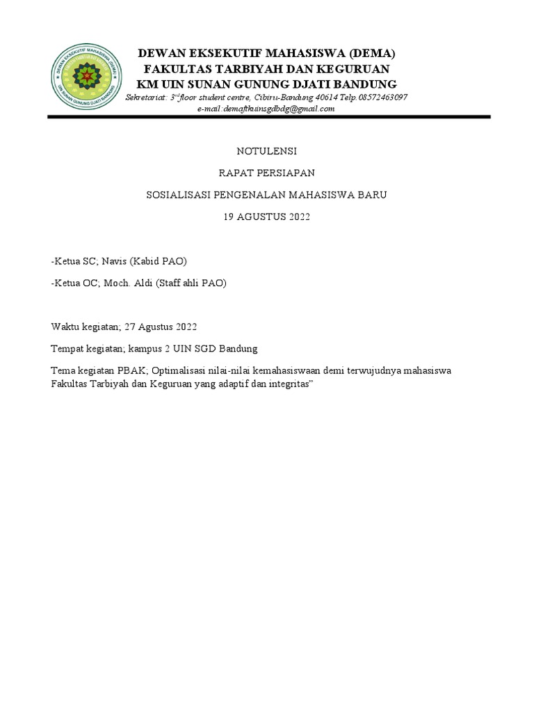 (SPJ) Notulensi Rapat | PDF