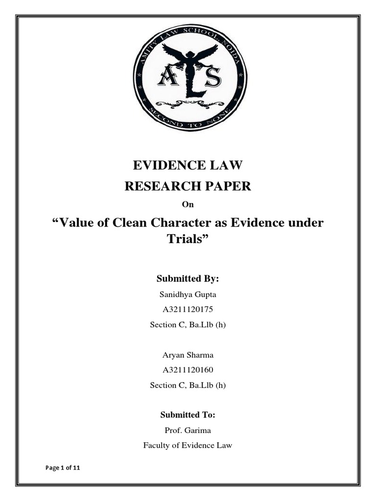 Clean Character Evidence in Trials | PDF | Hearsay | Evidence (Law)