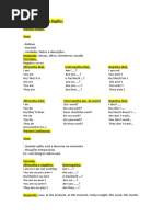 Verbo To Be Tabela | PDF