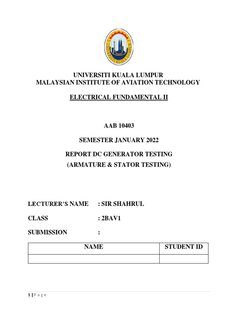 Lab Report DC Generator Testing | PDF | Electric Generator | Electrical ...