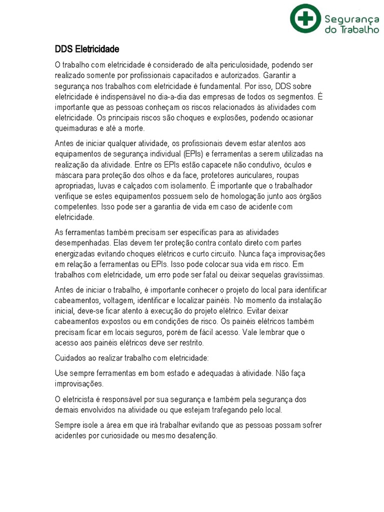 DDS - Elétrica | PDF | Eletricidade | Eletricista
