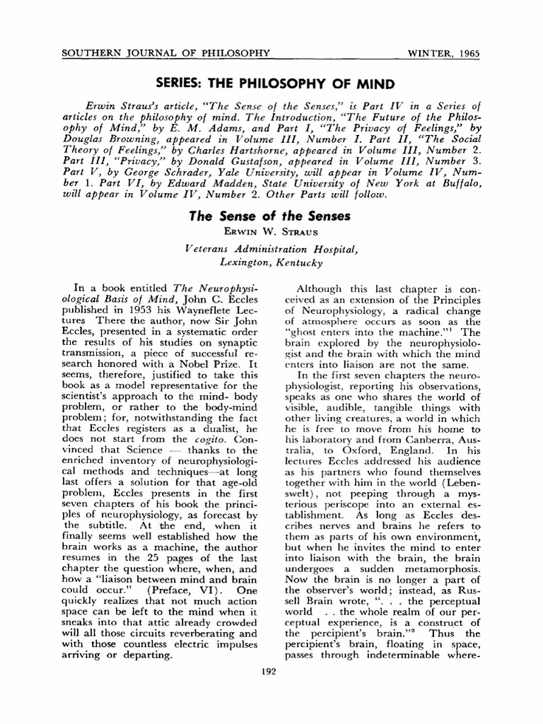 The Sense of The Senses | PDF