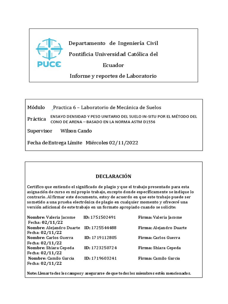P (6) Msi Grupo2 Ensayo Cono y Arena Densimetro Nuclear | PDF