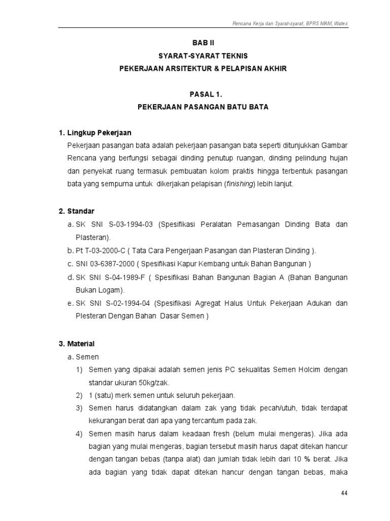 RKS Arsitektural | PDF | Teknologi & Rekayasa