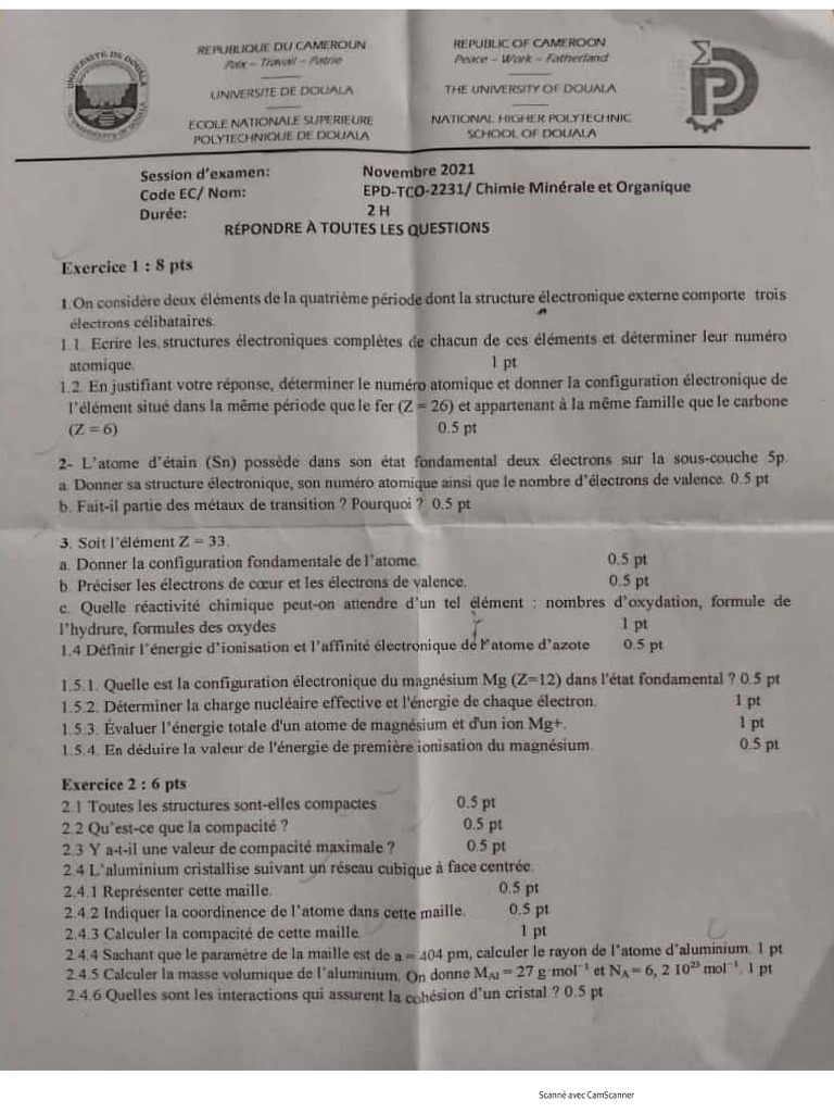 CC Chimie 2021 ENSPD | PDF
