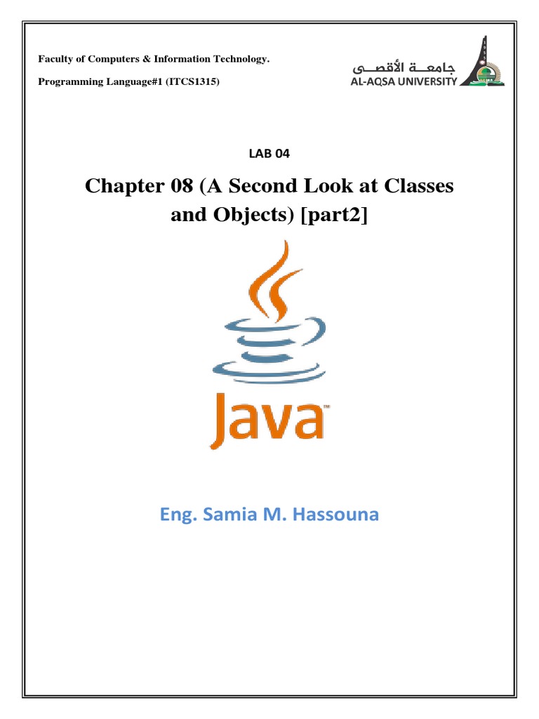 Lab04 Chapter 08 A Second Look At Classes And Objects Part2 Pdf Constructor Object