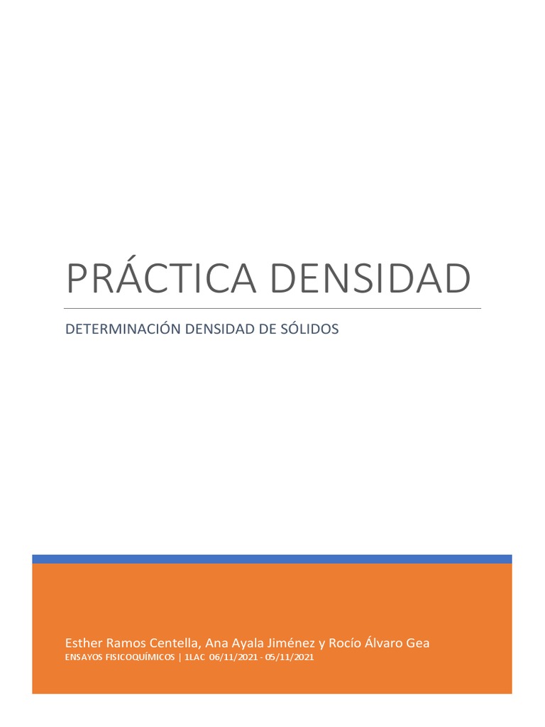 Practica Densidad de Solidos Efq | PDF