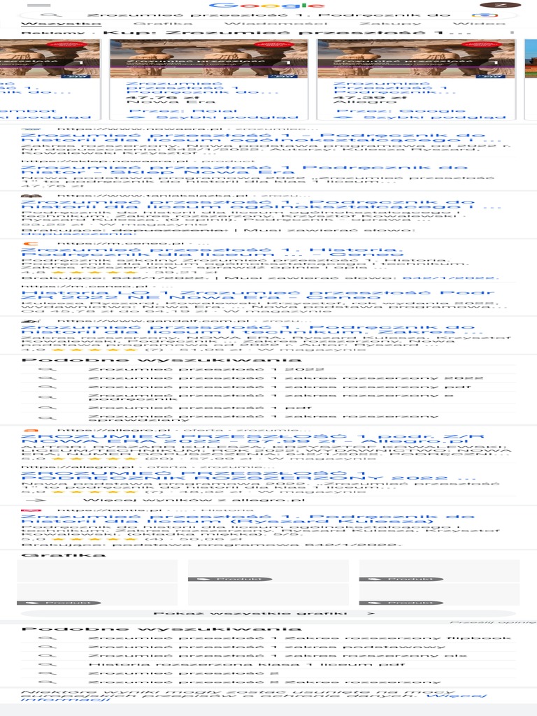Zrozumieć Przeszłość 1. Podręcznik Do Historii Dla Liceum Ogólnokształcącego I Technikum. Zakres ...