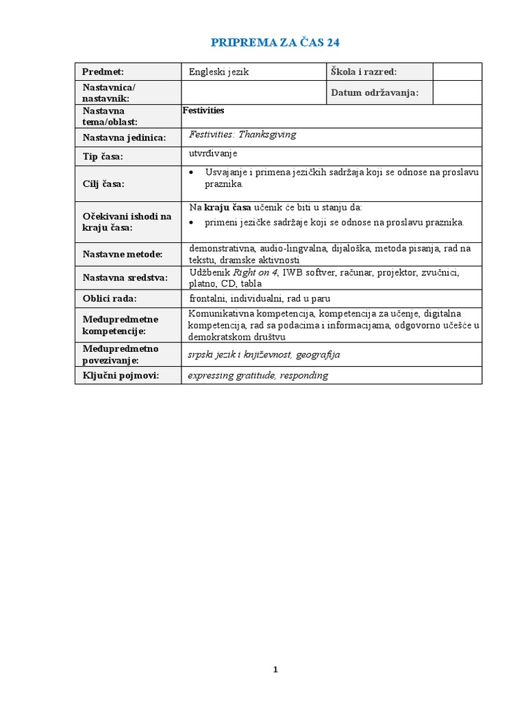 Priprema Za Cas | PDF