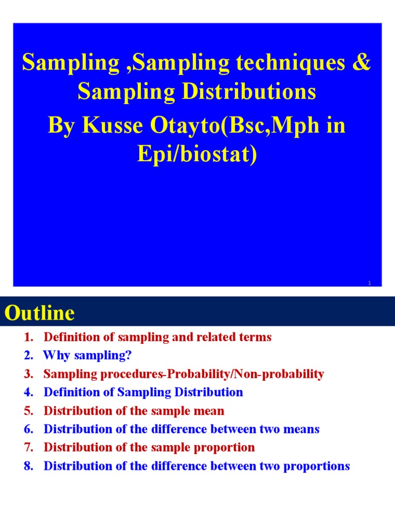 Sampling, Sampling Techniques and Sampling Distributions | PDF | Sampling (Statistics ...