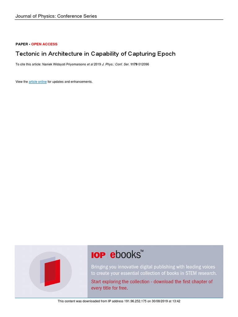 Tectonic in Architecture in Capability of Capturin | PDF | Architect ...