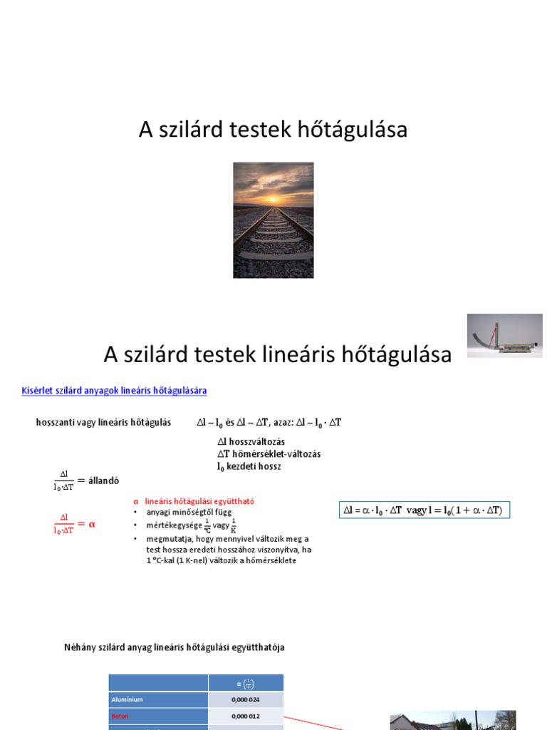 02 Szilárd Testek Hőtágulása | PDF