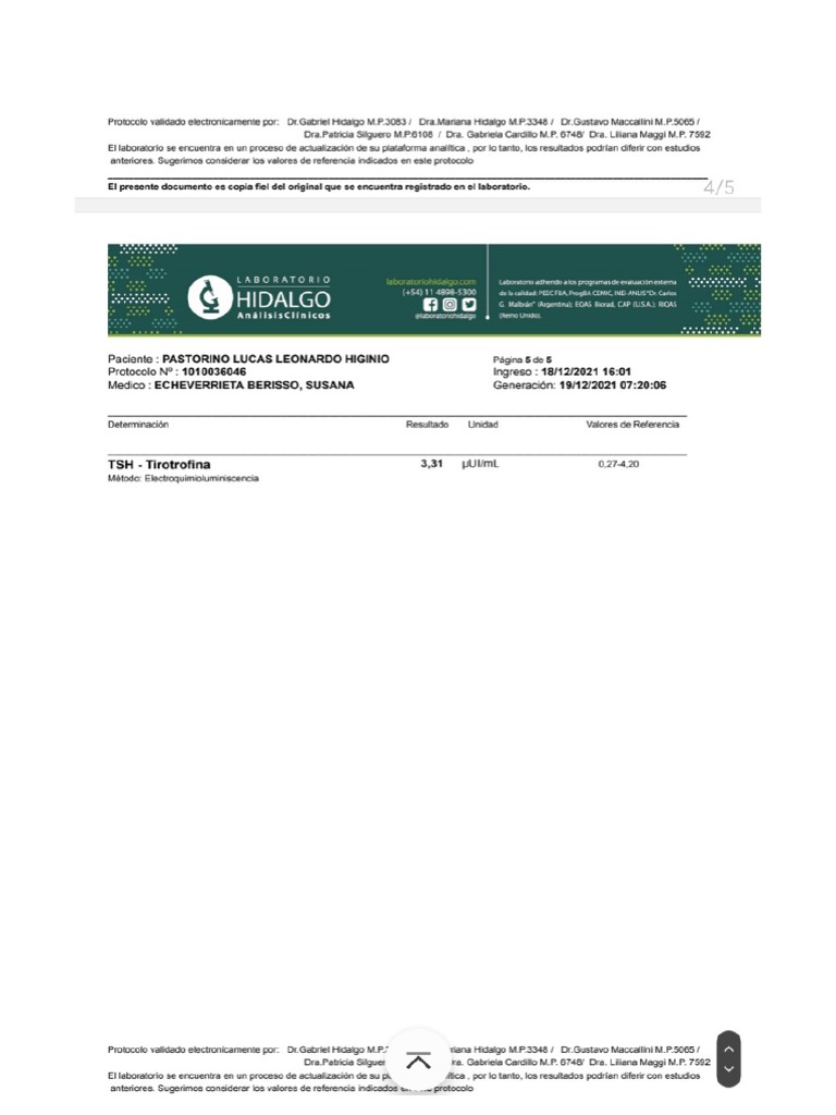HC Lucas Pastorino - 072432 | PDF