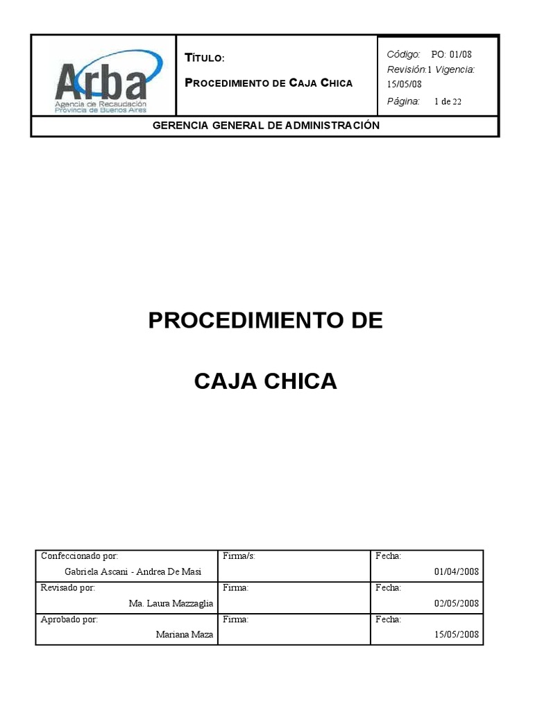 Caja Chica ARBA | PDF | Contabilidad | Presupuesto Caja Chica ARBA | PDF | Contabilidad | Presupuesto