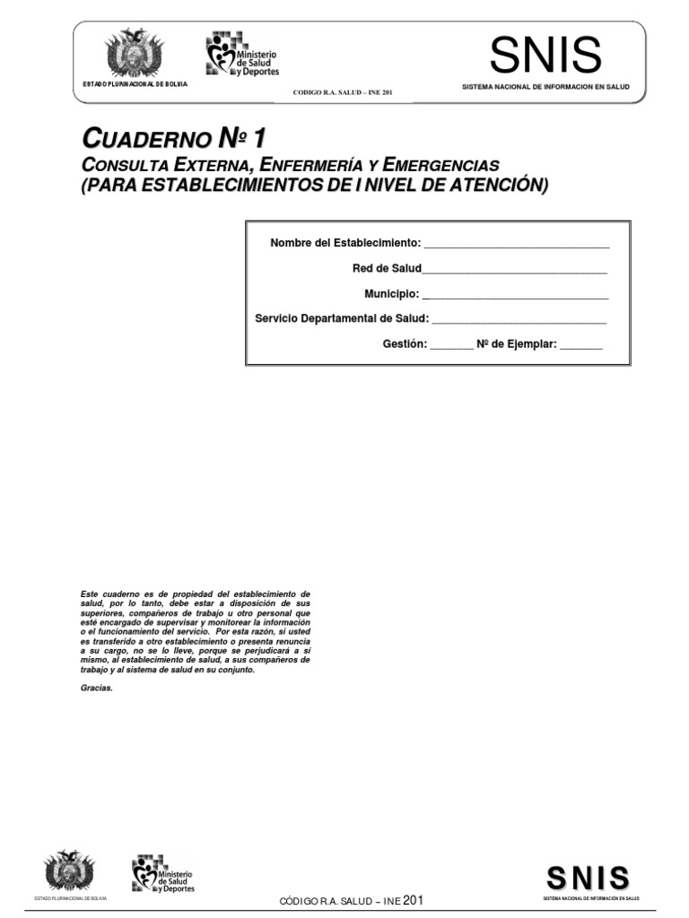 Todos Los Libros Instruciones Del Snis-Ve | PDF | Historial médico | Diagnostico medico